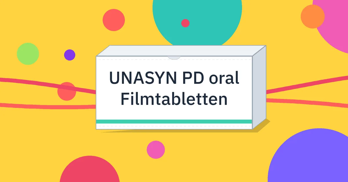 Symbolbild: Packung mit der Aufschrift UNASYN PD oral Filmtabletten (PZN 08400667) – Verfügbarkeit und Bezug in Apotheken in Frankfurt am Main