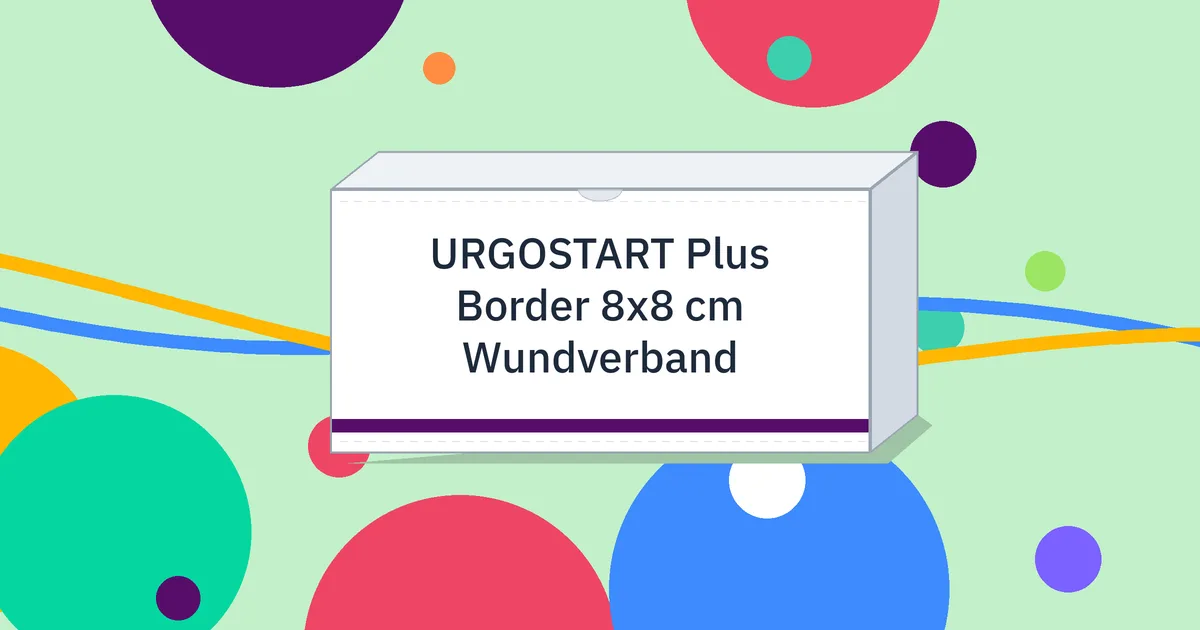 Symbolbild: Packung mit der Aufschrift URGOSTART Plus Border 8x8 cm Wundverband (PZN 20845656) – Verfügbarkeit und Bezug in Apotheken in Frankfurt am Main