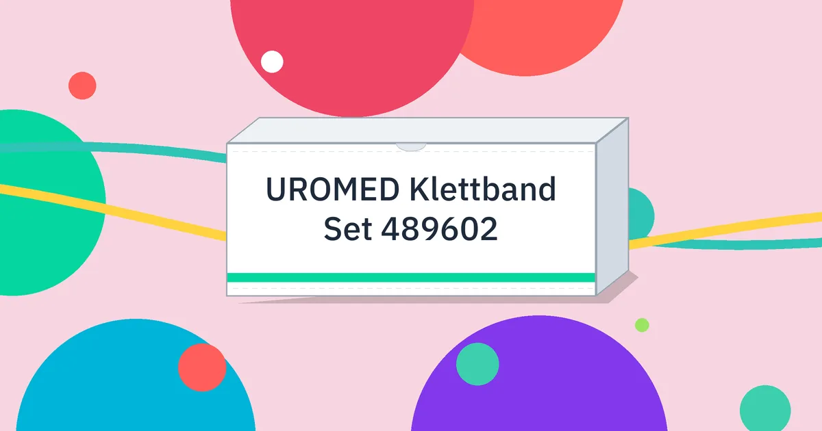 Symbolbild: Packung mit der Aufschrift UROMED Klettband Set 489602 (PZN 03548980) – Verfügbarkeit und Bezug in Apotheken in Frankfurt am Main