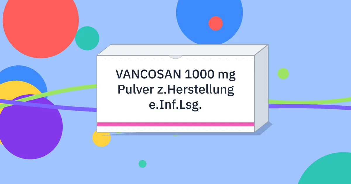 Symbolbild: Packung mit der Aufschrift VANCOSAN 1000 mg Pulver z.Herstellung e.Inf.Lsg. (PZN 05025559) – Verfügbarkeit und Bezug in Apotheken in Frankfurt am Main