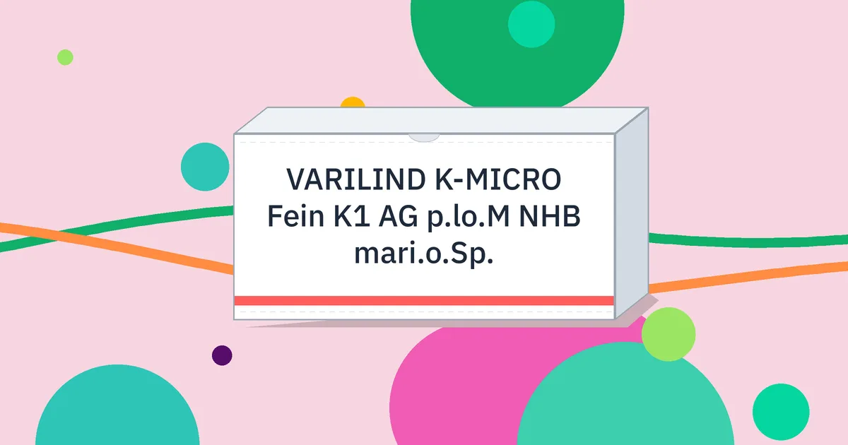 Symbolbild: Packung mit der Aufschrift VARILIND K-MICRO Fein K1 AG p.lo.M NHB mari.o.Sp. (PZN 20555065) – Verfügbarkeit und Bezug in Apotheken in Frankfurt am Main