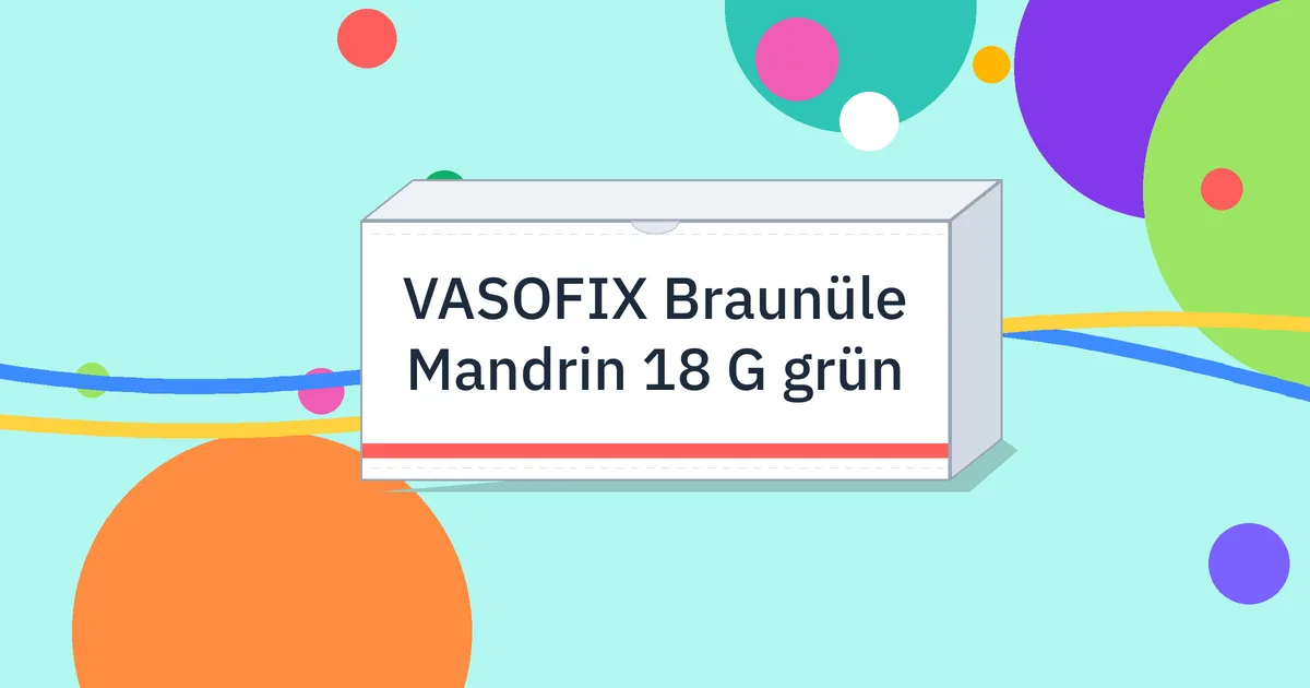 Symbolbild: Packung mit der Aufschrift VASOFIX Braunüle Mandrin 18 G grün (PZN 11178126) – Verfügbarkeit und Bezug in Apotheken in Frankfurt am Main