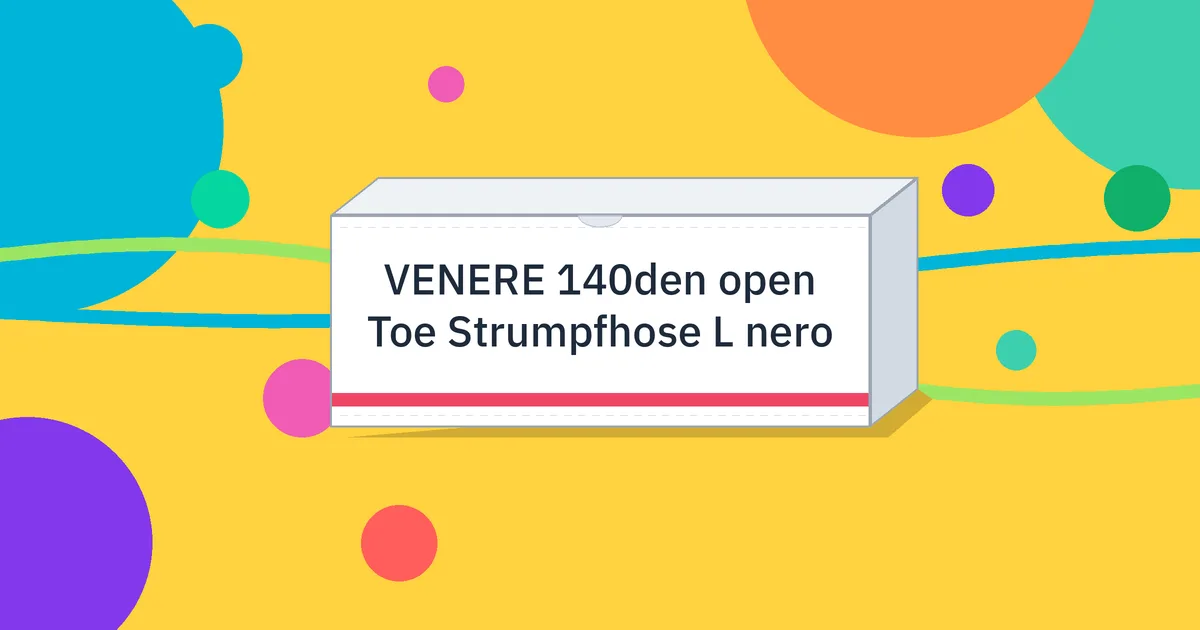 Symbolbild: Packung mit der Aufschrift VENERE 140den open Toe Strumpfhose L nero (PZN 16173978) – Verfügbarkeit und Bezug in Apotheken in Frankfurt am Main