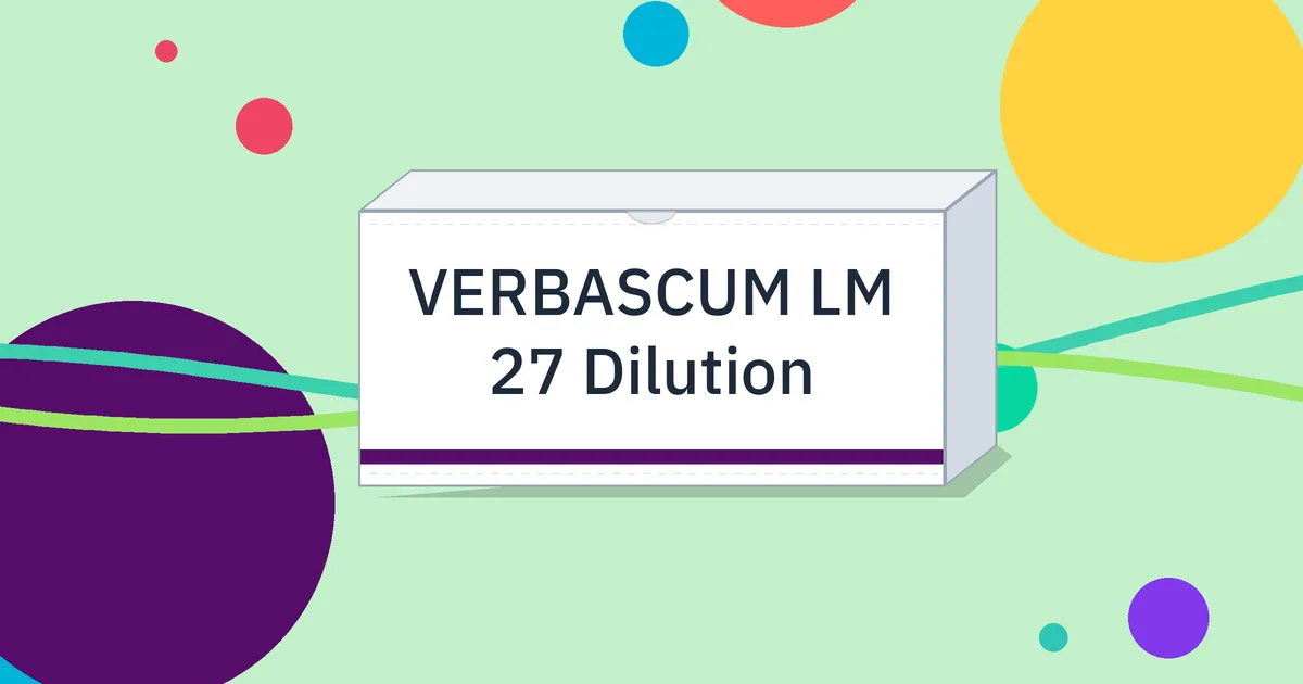 Symbolbild: Packung mit der Aufschrift VERBASCUM LM 27 Dilution (PZN 13266521) – Verfügbarkeit und Bezug in Apotheken in Frankfurt am Main