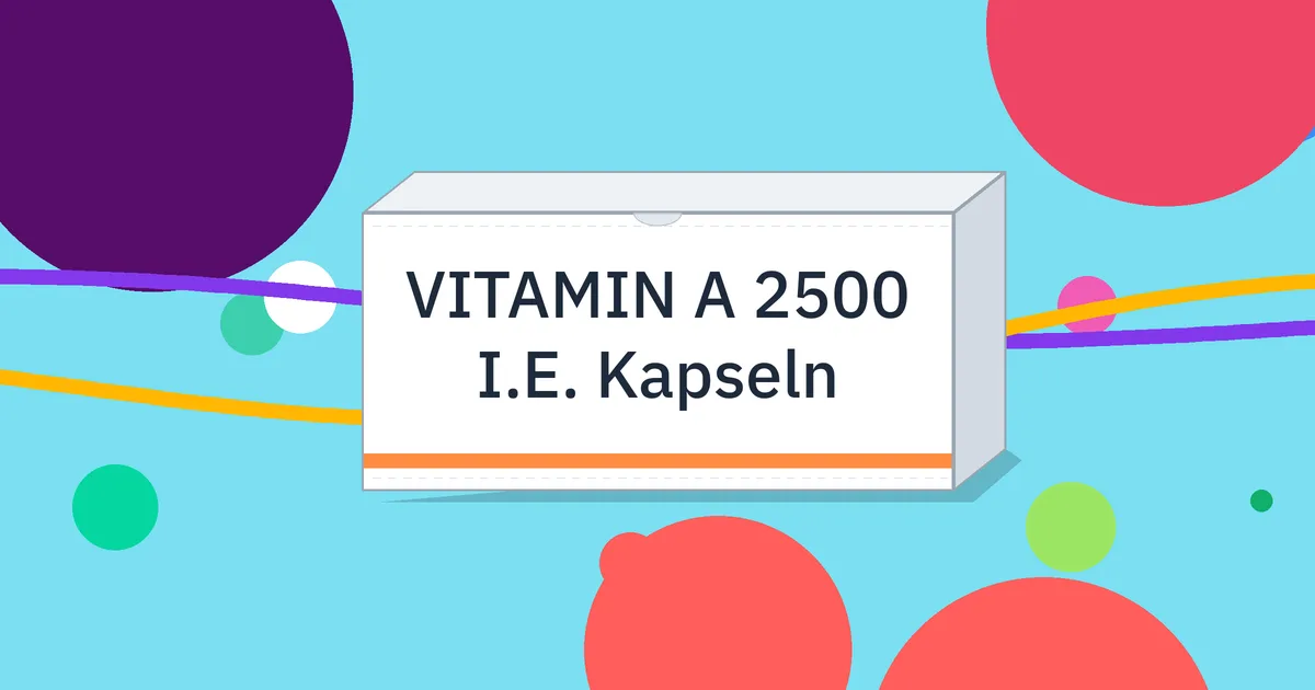 Symbolbild: Packung mit der Aufschrift VITAMIN A 2500 I.E. Kapseln (PZN 16390032) – Verfügbarkeit und Bezug in Apotheken in Frankfurt am Main