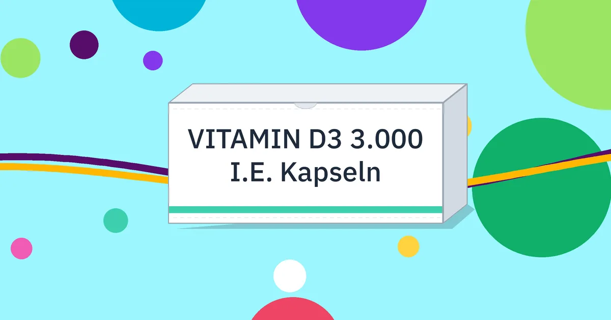Symbolbild: Packung mit der Aufschrift VITAMIN D3 3.000 I.E. Kapseln (PZN 11578587) – Verfügbarkeit und Bezug in Apotheken in Frankfurt am Main