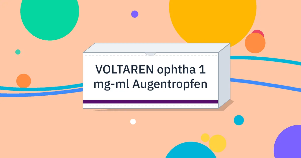 Symbolbild: Packung mit der Aufschrift VOLTAREN ophtha 1 mg-ml Augentropfen (PZN 18747857) – Verfügbarkeit und Bezug in Apotheken in Frankfurt am Main
