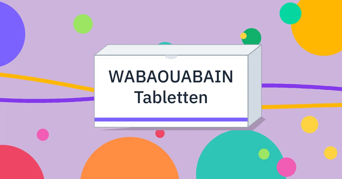 Symbolbild: Packung mit der Aufschrift WABAOUABAIN Tabletten (PZN 15816687) – Verfügbarkeit und Bezug in Apotheken in Frankfurt am Main