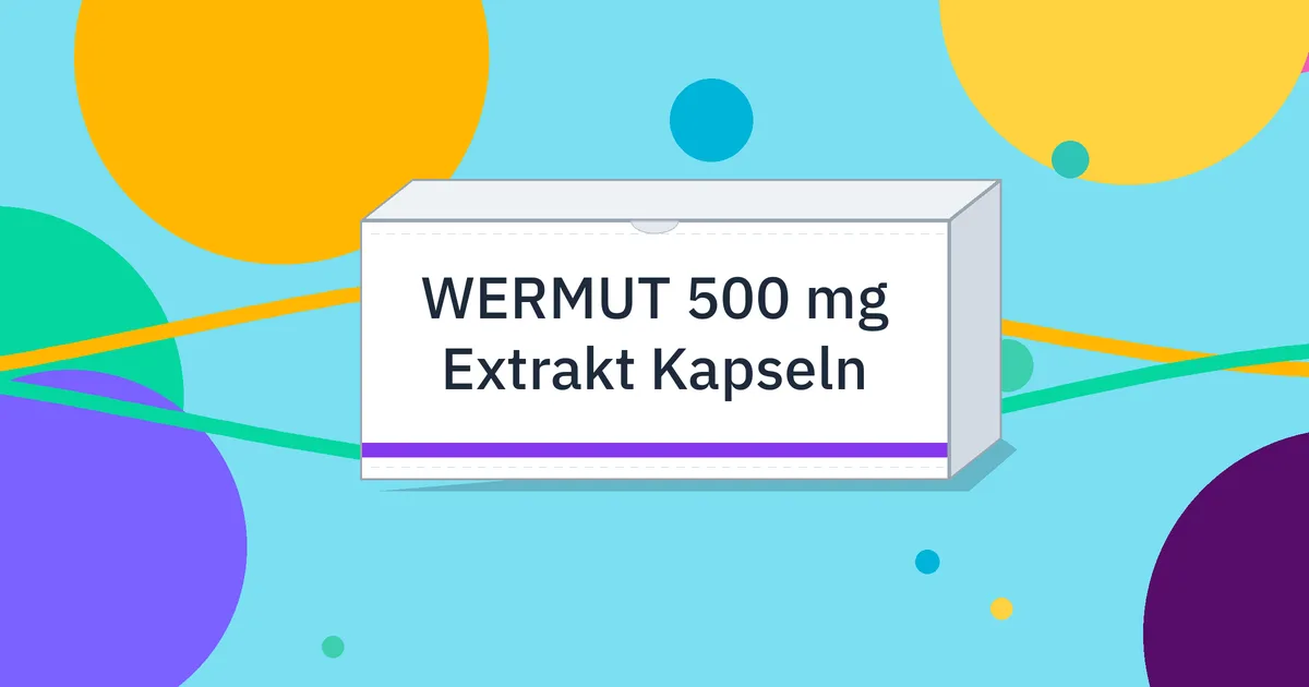 Symbolbild: Packung mit der Aufschrift WERMUT 500 mg Extrakt Kapseln (PZN 17179084) – Verfügbarkeit und Bezug in Apotheken in Frankfurt am Main
