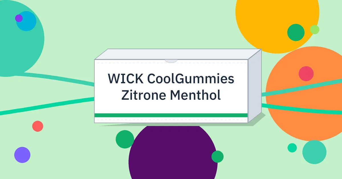 Symbolbild: Packung mit der Aufschrift WICK CoolGummies Zitrone Menthol (PZN 18214552) – Verfügbarkeit und Bezug in Apotheken in Frankfurt am Main