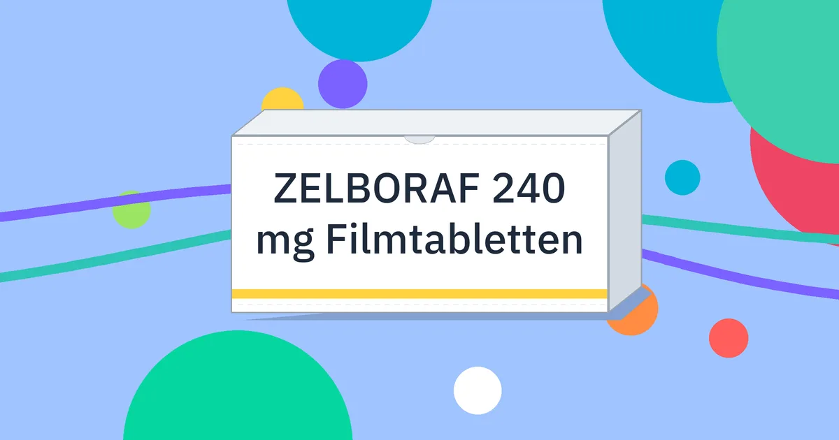 Symbolbild: Packung mit der Aufschrift ZELBORAF 240 mg Filmtabletten (PZN 19691691) – Verfügbarkeit und Bezug in Apotheken in Frankfurt am Main