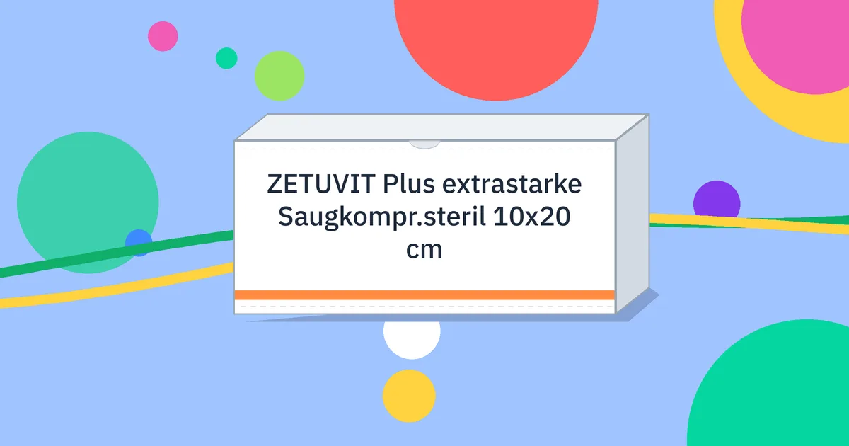 Symbolbild: Packung mit der Aufschrift ZETUVIT Plus extrastarke Saugkompr.steril 10x20 cm (PZN 02536265) – Verfügbarkeit und Bezug in Apotheken in Frankfurt am Main