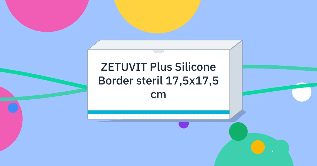 Symbolbild: Packung mit der Aufschrift ZETUVIT Plus Silicone Border steril 17,5x17,5 cm (PZN 17909097) – Verfügbarkeit und Bezug in Apotheken in Frankfurt am Main