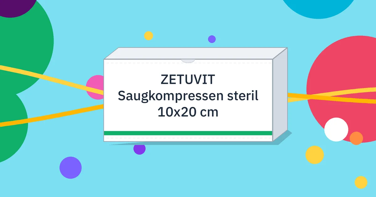 Symbolbild: Packung mit der Aufschrift ZETUVIT Saugkompressen steril 10x20 cm (PZN 09178656) – Verfügbarkeit und Bezug in Apotheken in Frankfurt am Main
