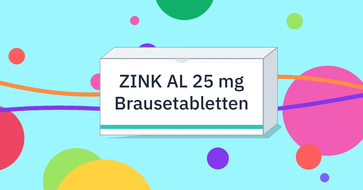 Symbolbild: Packung mit der Aufschrift ZINK AL 25 mg Brausetabletten (PZN 01488972) – Verfügbarkeit und Bezug in Apotheken in Frankfurt am Main