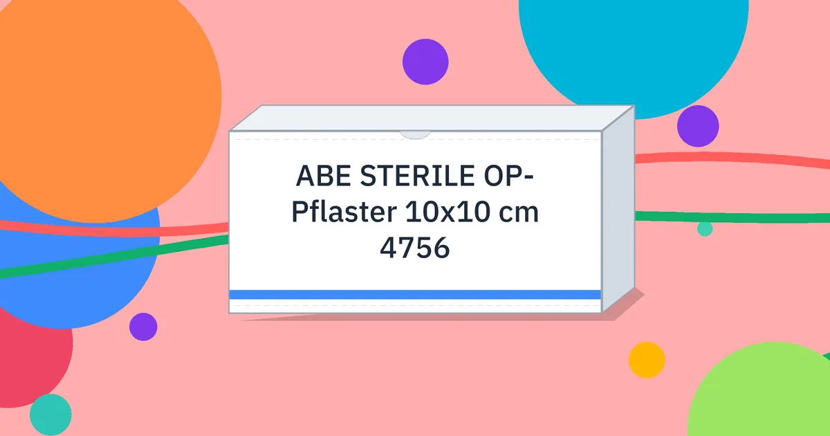 Symbolbild: Packung mit der Aufschrift ABE STERILE OP-Pflaster 10x10 cm 4756 (PZN 03081973) – Verfügbarkeit und Bezug in Apotheken in Frankfurt am Main