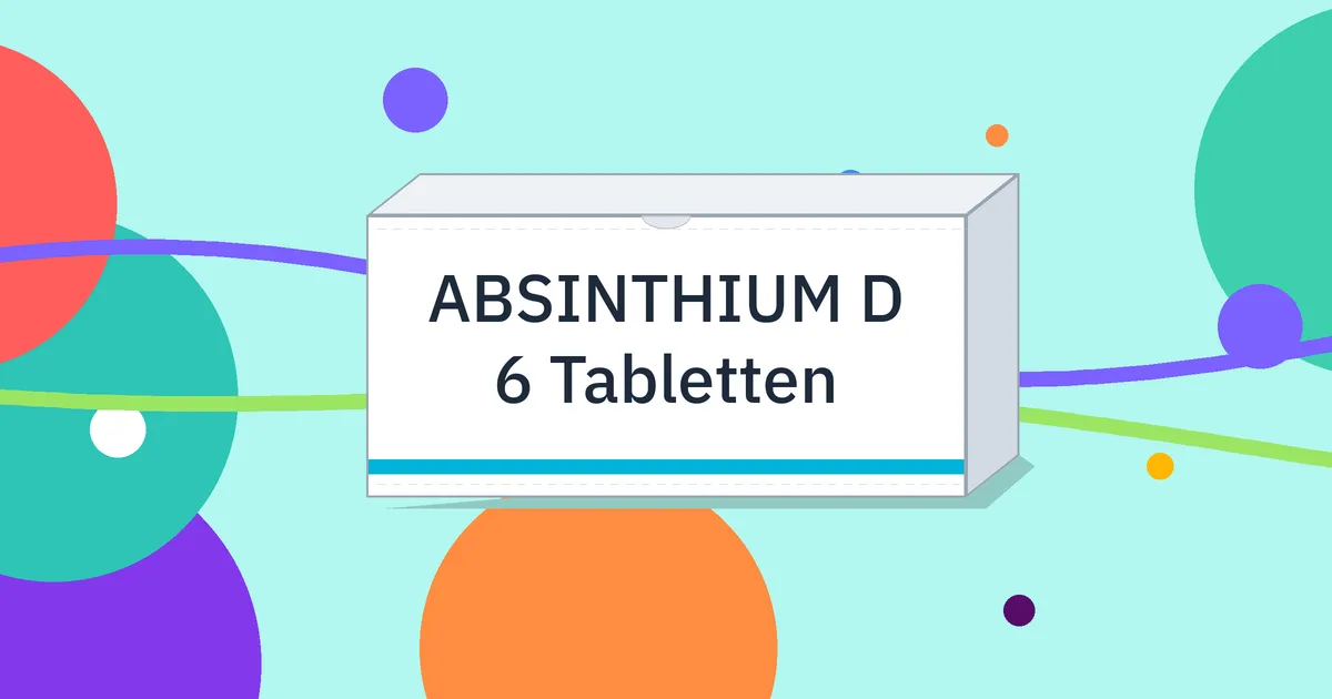 Symbolbild: Packung mit der Aufschrift ABSINTHIUM D 6 Tabletten (PZN 07156656) – Verfügbarkeit und Bezug in Apotheken in Frankfurt am Main