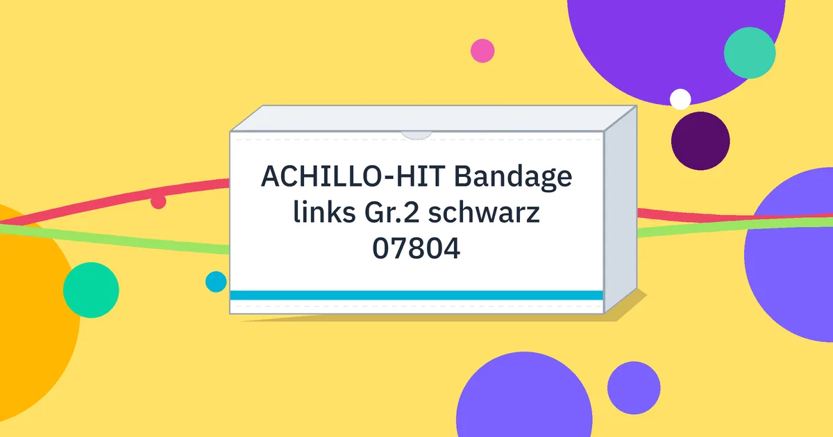 Symbolbild: Packung mit der Aufschrift ACHILLO-HIT Bandage links Gr.2 schwarz 07804 (PZN 02469994) – Verfügbarkeit und Bezug in Apotheken in Frankfurt am Main