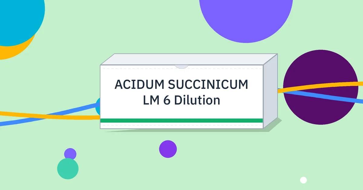 Symbolbild: Packung mit der Aufschrift ACIDUM SUCCINICUM LM 6 Dilution (PZN 13283703) – Verfügbarkeit und Bezug in Apotheken in Frankfurt am Main
