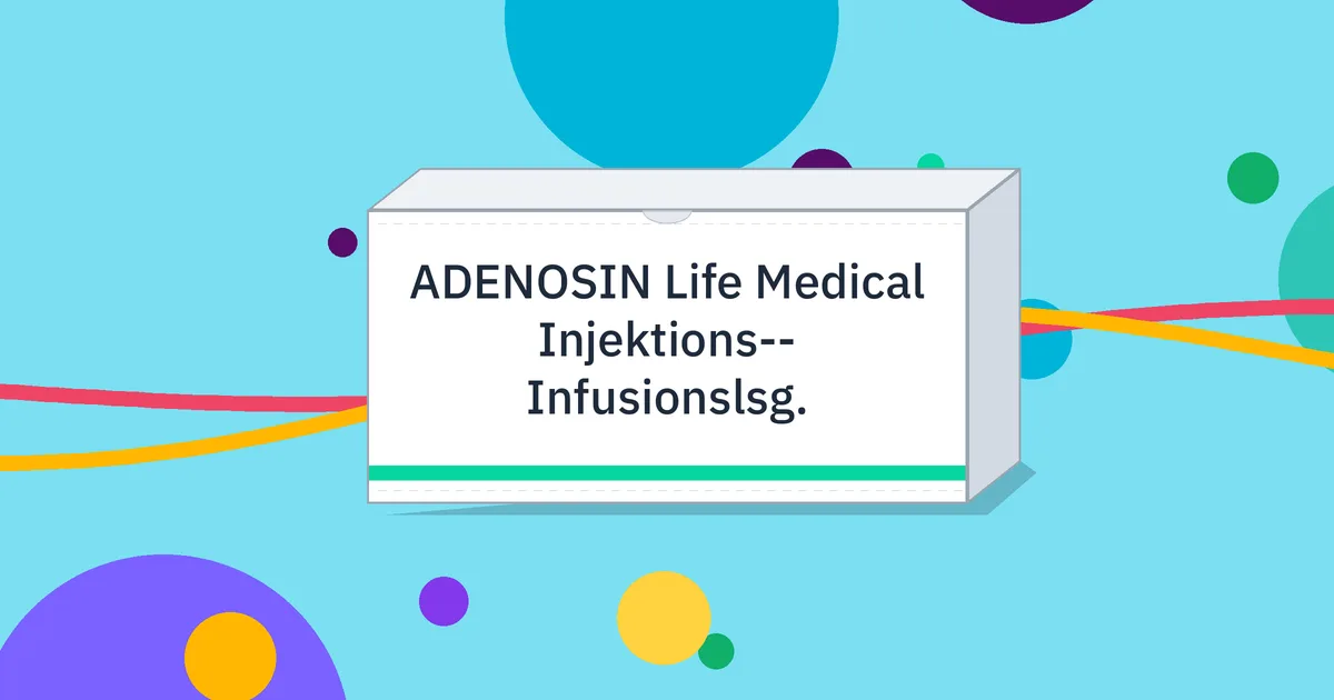 Symbolbild: Packung mit der Aufschrift ADENOSIN Life Medical Injektions--Infusionslsg. (PZN 00186921) – Verfügbarkeit und Bezug in Apotheken in Frankfurt am Main