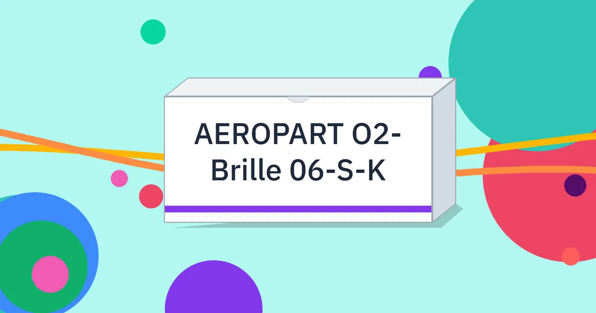 Symbolbild: Packung mit der Aufschrift AEROPART O2-Brille 06-S-K (PZN 02328526) – Verfügbarkeit und Bezug in Apotheken in Frankfurt am Main