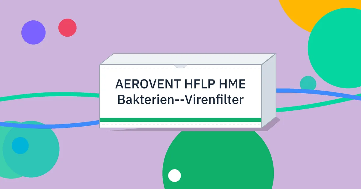Symbolbild: Packung mit der Aufschrift AEROVENT HFLP HME Bakterien--Virenfilter (PZN 19627167) – Verfügbarkeit und Bezug in Apotheken in Frankfurt am Main