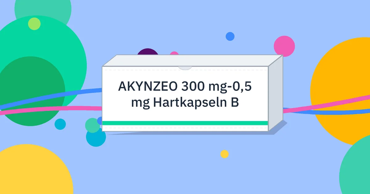 Symbolbild: Packung mit der Aufschrift AKYNZEO 300 mg-0,5 mg Hartkapseln B (PZN 12562016) – Verfügbarkeit und Bezug in Apotheken in Frankfurt am Main