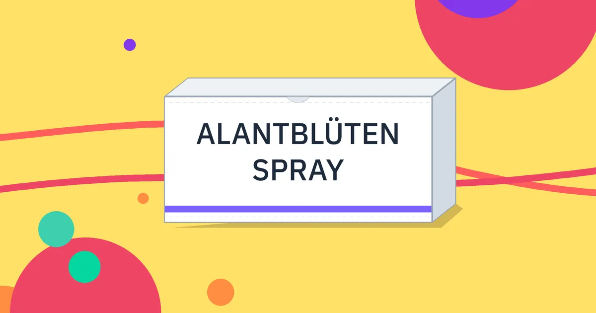 Symbolbild: Packung mit der Aufschrift ALANTBLÜTEN SPRAY (PZN 14310632) – Verfügbarkeit und Bezug in Apotheken in Frankfurt am Main