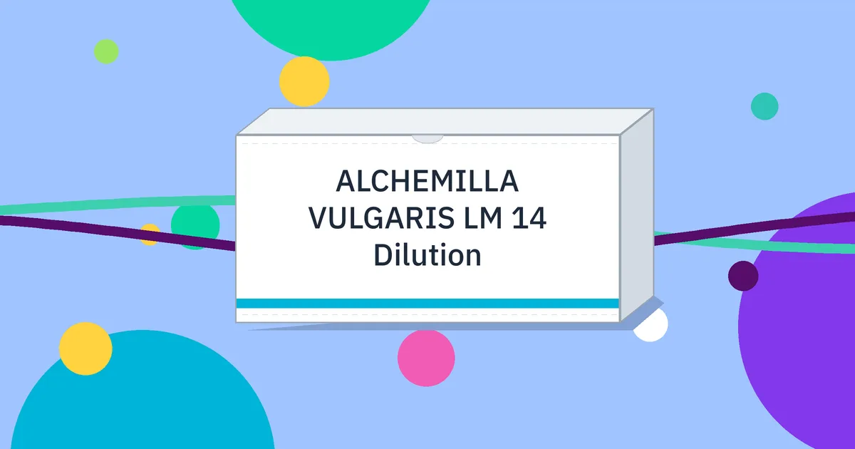 Symbolbild: Packung mit der Aufschrift ALCHEMILLA VULGARIS LM 14 Dilution (PZN 13308811) – Verfügbarkeit und Bezug in Apotheken in Frankfurt am Main