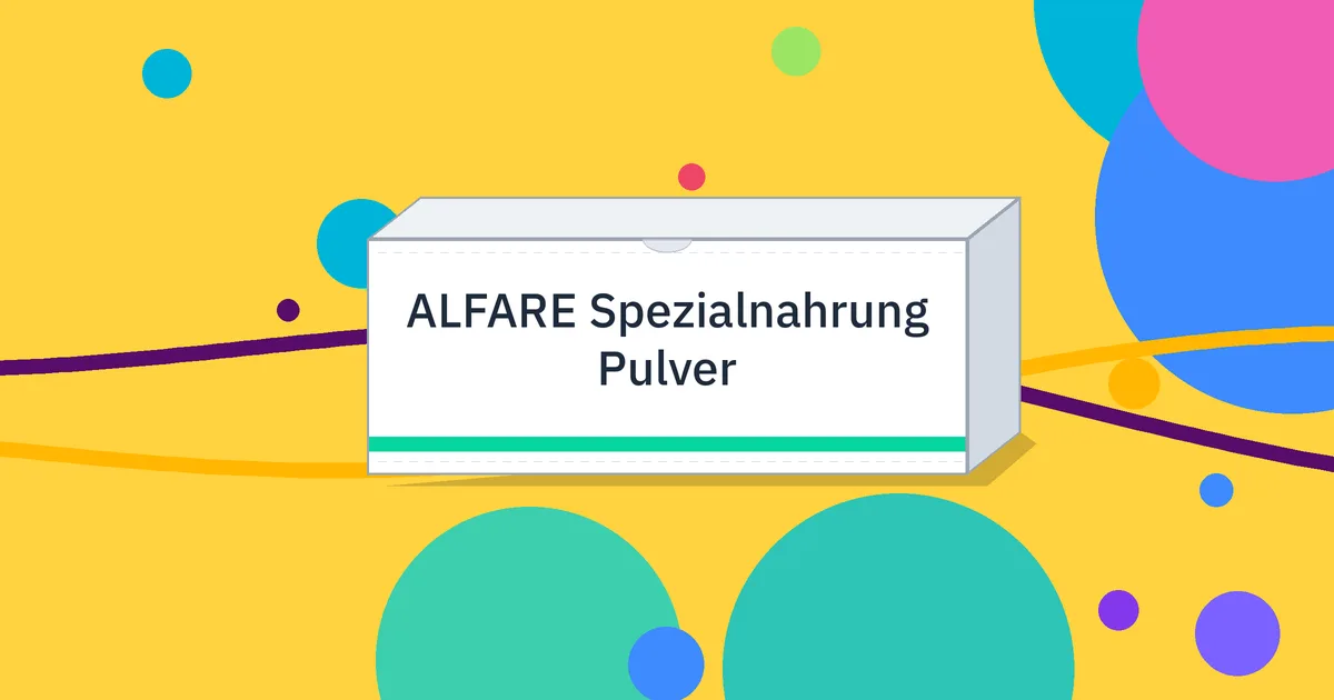 Symbolbild: Packung mit der Aufschrift ALFARE Spezialnahrung Pulver (PZN 04676869) – Verfügbarkeit und Bezug in Apotheken in Frankfurt am Main