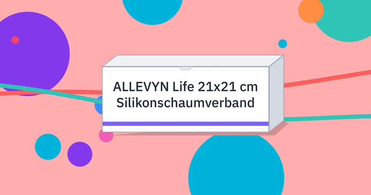 Symbolbild: Packung mit der Aufschrift ALLEVYN Life 21x21 cm Silikonschaumverband (PZN 09634060) – Verfügbarkeit und Bezug in Apotheken in Frankfurt am Main