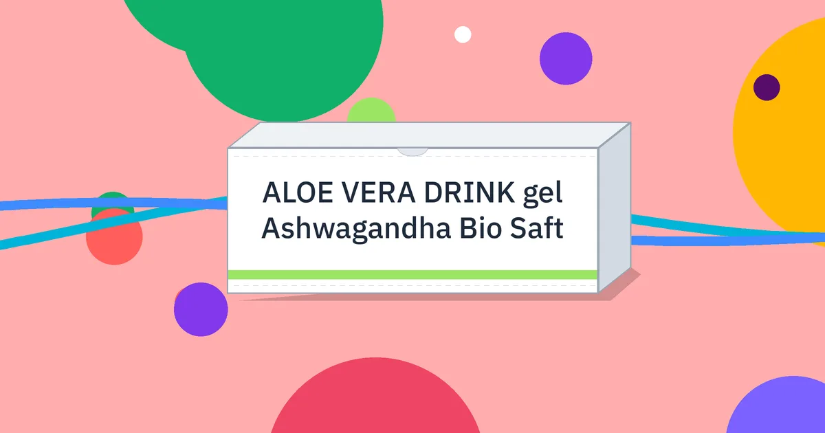 Symbolbild: Packung mit der Aufschrift ALOE VERA DRINK gel Ashwagandha Bio Saft (PZN 18412051) – Verfügbarkeit und Bezug in Apotheken in Frankfurt am Main