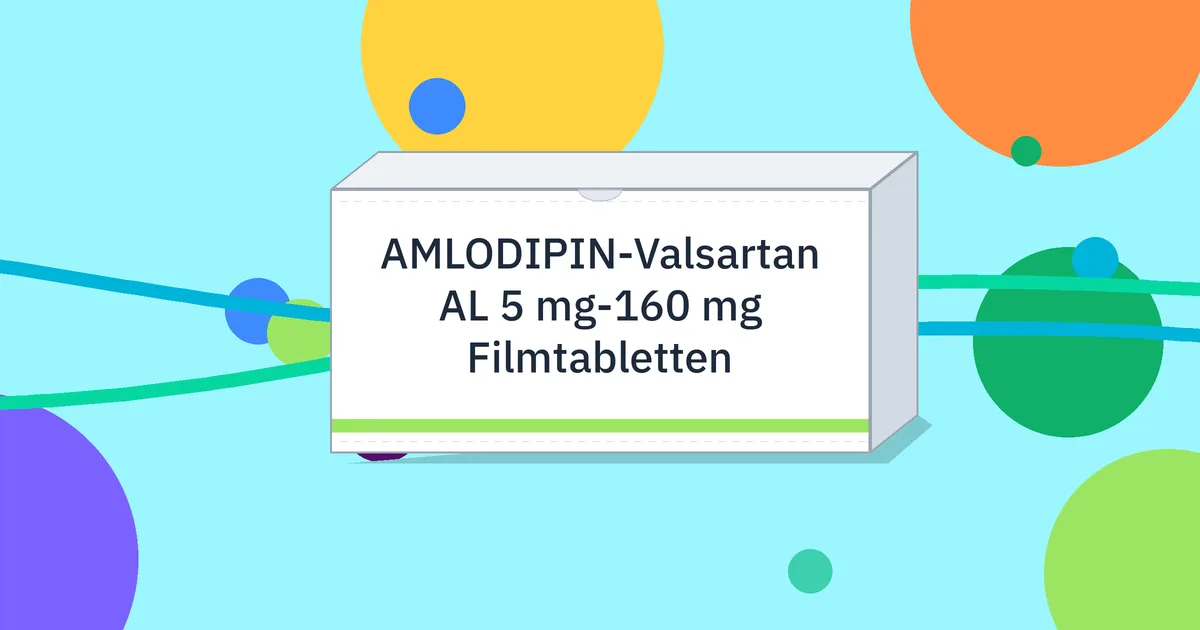 Symbolbild: Packung mit der Aufschrift AMLODIPIN-Valsartan AL 5 mg-160 mg Filmtabletten (PZN 20791044) – Verfügbarkeit und Bezug in Apotheken in Frankfurt am Main