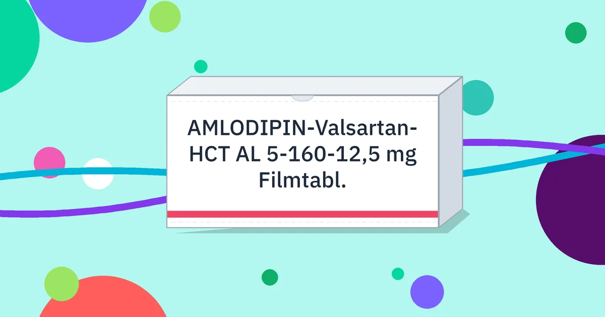 Symbolbild: Packung mit der Aufschrift AMLODIPIN-Valsartan-HCT AL 5-160-12,5 mg Filmtabl. (PZN 15437062) – Verfügbarkeit und Bezug in Apotheken in Frankfurt am Main