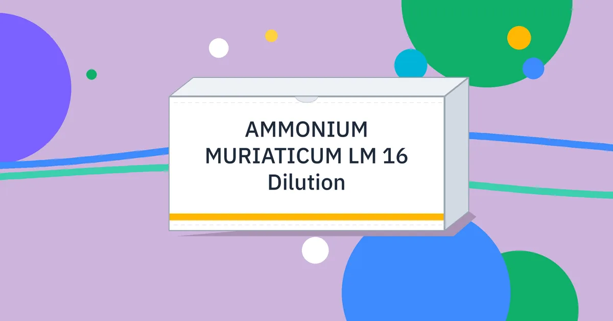 Symbolbild: Packung mit der Aufschrift AMMONIUM MURIATICUM LM 16 Dilution (PZN 12761112) – Verfügbarkeit und Bezug in Apotheken in Frankfurt am Main