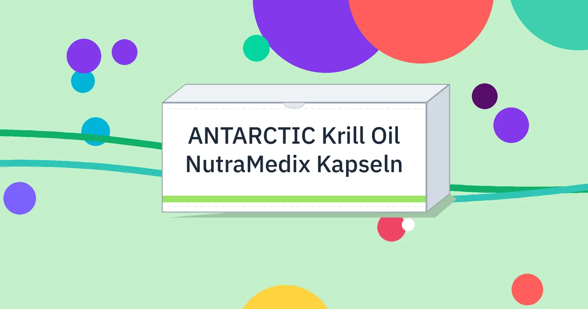 Symbolbild: Packung mit der Aufschrift ANTARCTIC Krill Oil NutraMedix Kapseln (PZN 18103350) – Verfügbarkeit und Bezug in Apotheken in Frankfurt am Main