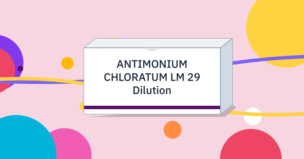 Symbolbild: Packung mit der Aufschrift ANTIMONIUM CHLORATUM LM 29 Dilution (PZN 13372890) – Verfügbarkeit und Bezug in Apotheken in Frankfurt am Main
