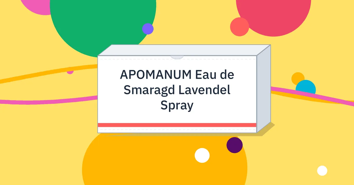 Symbolbild: Packung mit der Aufschrift APOMANUM Eau de Smaragd Lavendel Spray (PZN 09644845) – Verfügbarkeit und Bezug in Apotheken in Frankfurt am Main