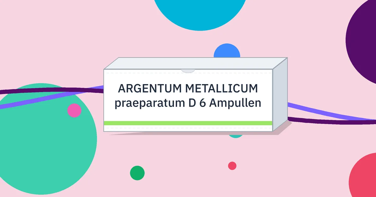 Symbolbild: Packung mit der Aufschrift ARGENTUM METALLICUM praeparatum D 6 Ampullen (PZN 01617866) – Verfügbarkeit und Bezug in Apotheken in Frankfurt am Main