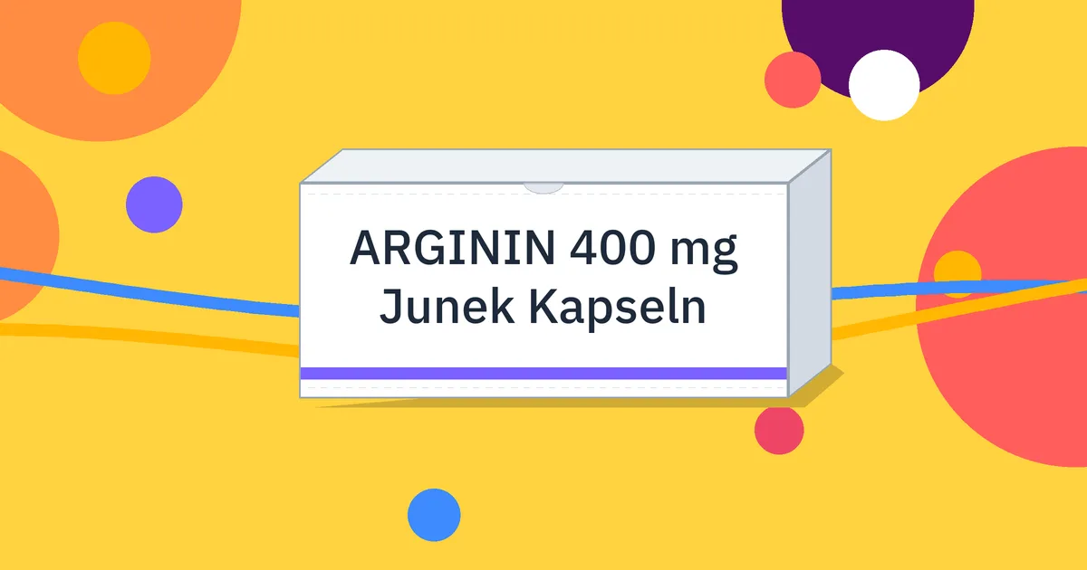 Symbolbild: Packung mit der Aufschrift ARGININ 400 mg Junek Kapseln (PZN 00132109) – Verfügbarkeit und Bezug in Apotheken in Frankfurt am Main
