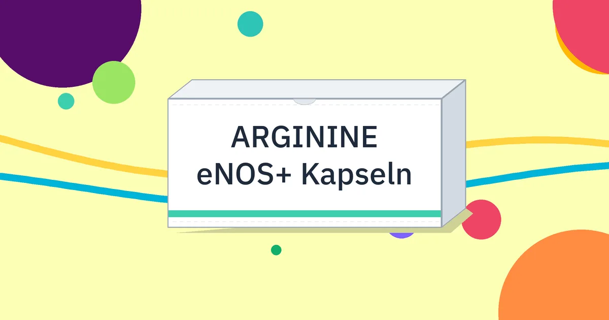 Symbolbild: Packung mit der Aufschrift ARGININE eNOS+ Kapseln (PZN 19223547) – Verfügbarkeit und Bezug in Apotheken in Frankfurt am Main