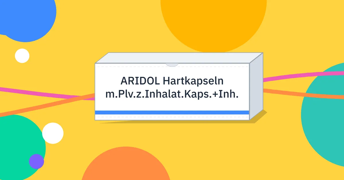 Symbolbild: Packung mit der Aufschrift ARIDOL Hartkapseln m.Plv.z.Inhalat.Kaps.+Inh. (PZN 08943445) – Verfügbarkeit und Bezug in Apotheken in Frankfurt am Main