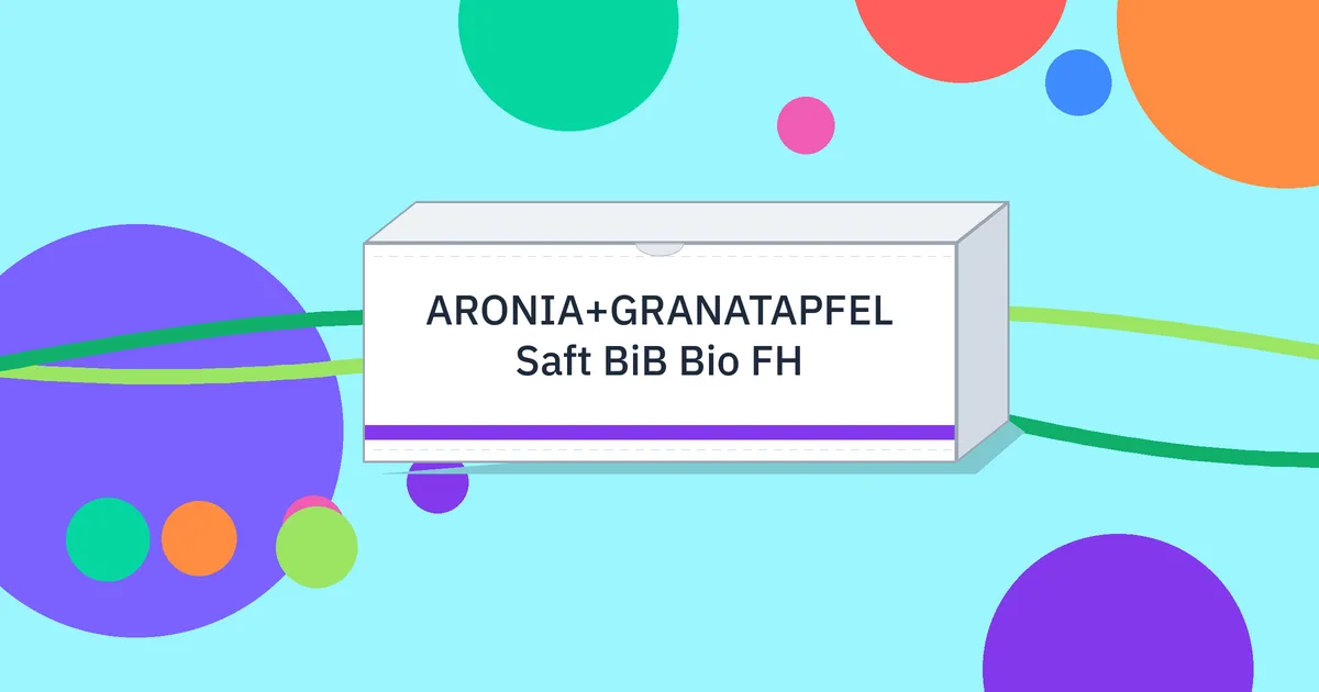 Symbolbild: Packung mit der Aufschrift ARONIA+GRANATAPFEL Saft BiB Bio FH (PZN 13712529) – Verfügbarkeit und Bezug in Apotheken in Frankfurt am Main