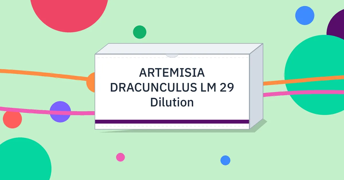 Symbolbild: Packung mit der Aufschrift ARTEMISIA DRACUNCULUS LM 29 Dilution (PZN 13394650) – Verfügbarkeit und Bezug in Apotheken in Frankfurt am Main