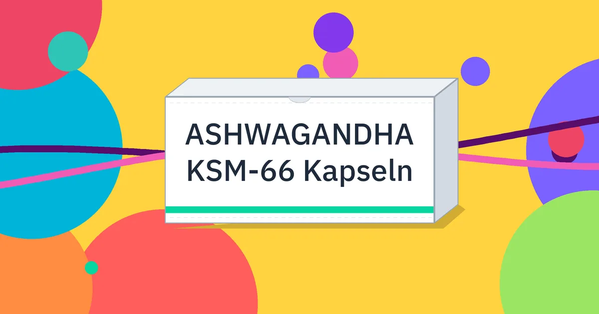 Symbolbild: Packung mit der Aufschrift ASHWAGANDHA KSM-66 Kapseln (PZN 19731232) – Verfügbarkeit und Bezug in Apotheken in Frankfurt am Main