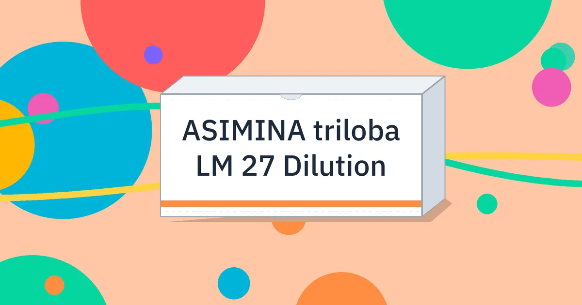 Symbolbild: Packung mit der Aufschrift ASIMINA triloba LM 27 Dilution (PZN 13402332) – Verfügbarkeit und Bezug in Apotheken in Frankfurt am Main