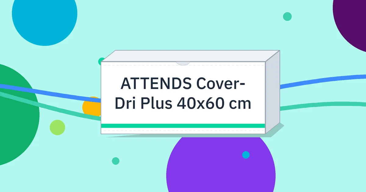 Symbolbild: Packung mit der Aufschrift ATTENDS Cover-Dri Plus 40x60 cm (PZN 01882893) – Verfügbarkeit und Bezug in Apotheken in Frankfurt am Main
