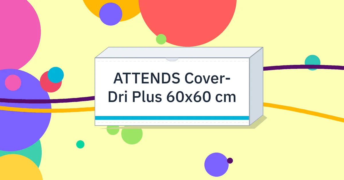 Symbolbild: Packung mit der Aufschrift ATTENDS Cover-Dri Plus 60x60 cm (PZN 01882924) – Verfügbarkeit und Bezug in Apotheken in Frankfurt am Main