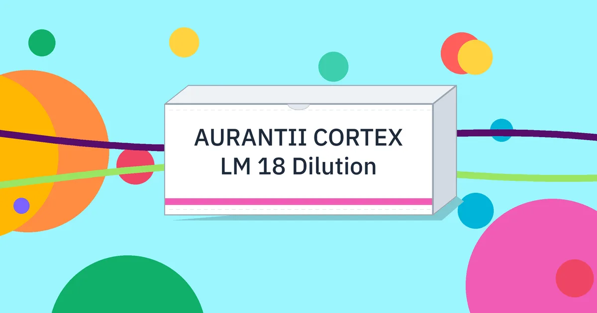 Symbolbild: Packung mit der Aufschrift AURANTII CORTEX LM 18 Dilution (PZN 13373180) – Verfügbarkeit und Bezug in Apotheken in Frankfurt am Main