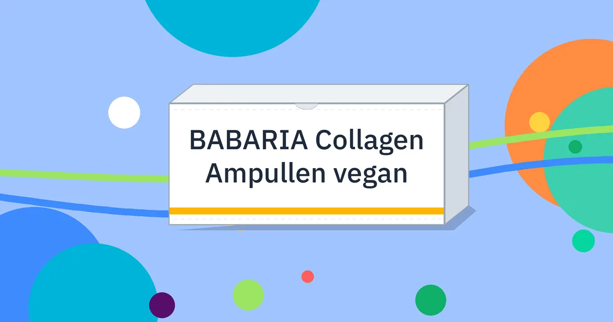 Symbolbild: Packung mit der Aufschrift BABARIA Collagen Ampullen vegan (PZN 18305711) – Verfügbarkeit und Bezug in Apotheken in Frankfurt am Main